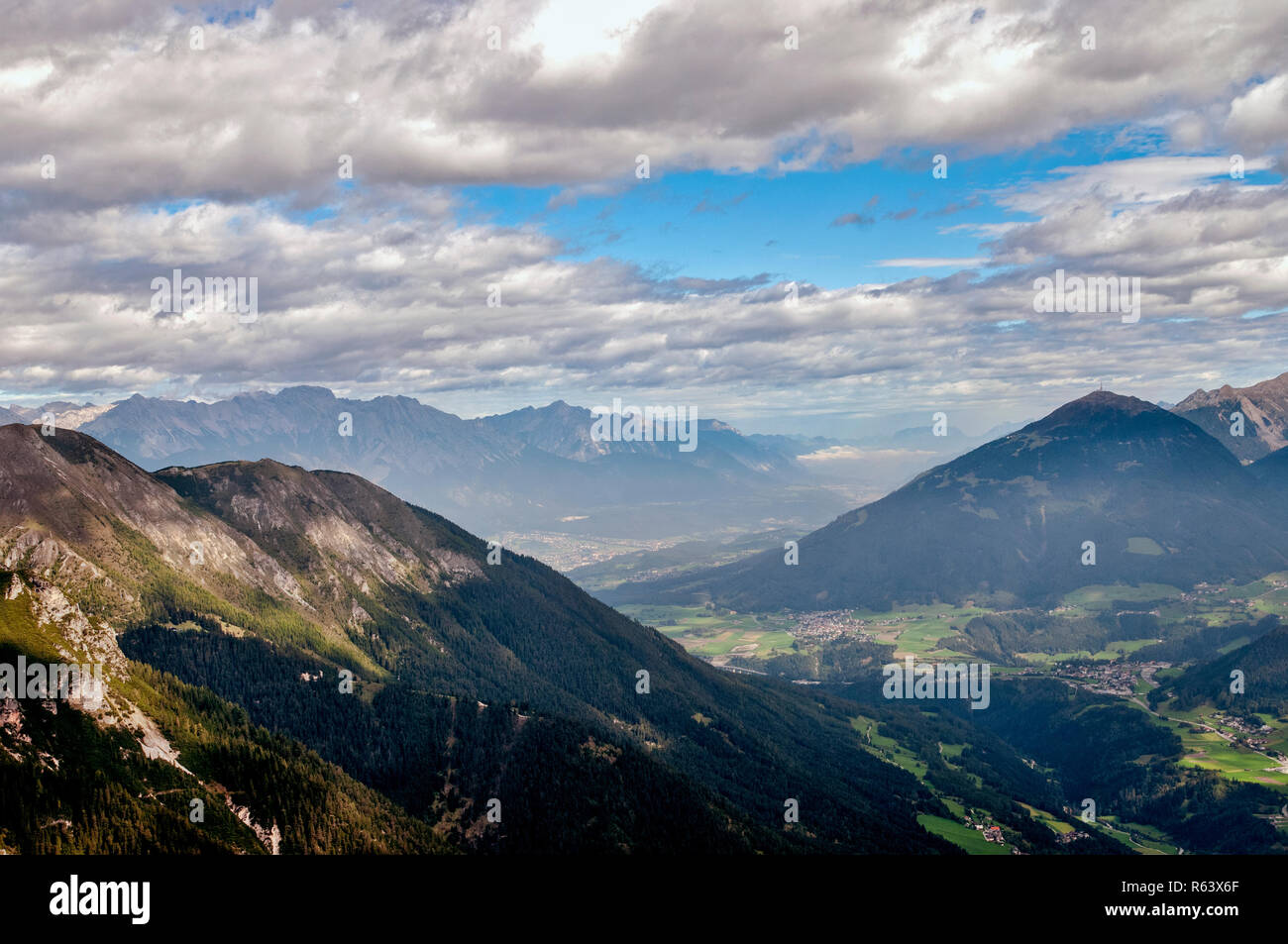 Stubai Alps Landscape. Photographed at the Schlick 2000 ski centre ...
