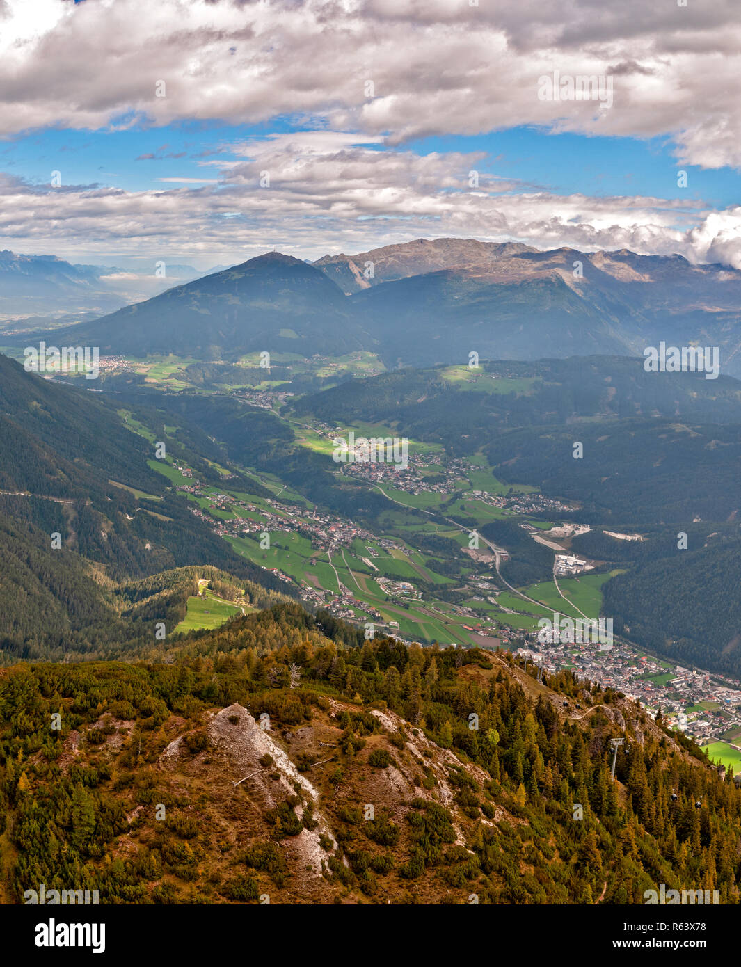 Stubai valley Landscape. Photographed at the Schlick 2000 ski centre ...