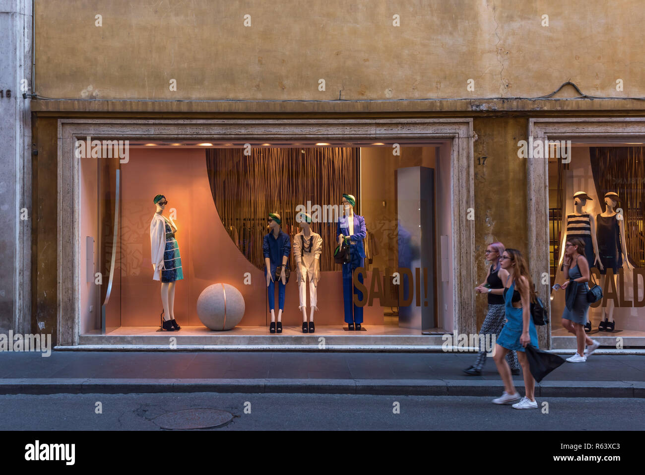 Window display on Via dei Condotti, Rome, Italy Stock Photo - Alamy