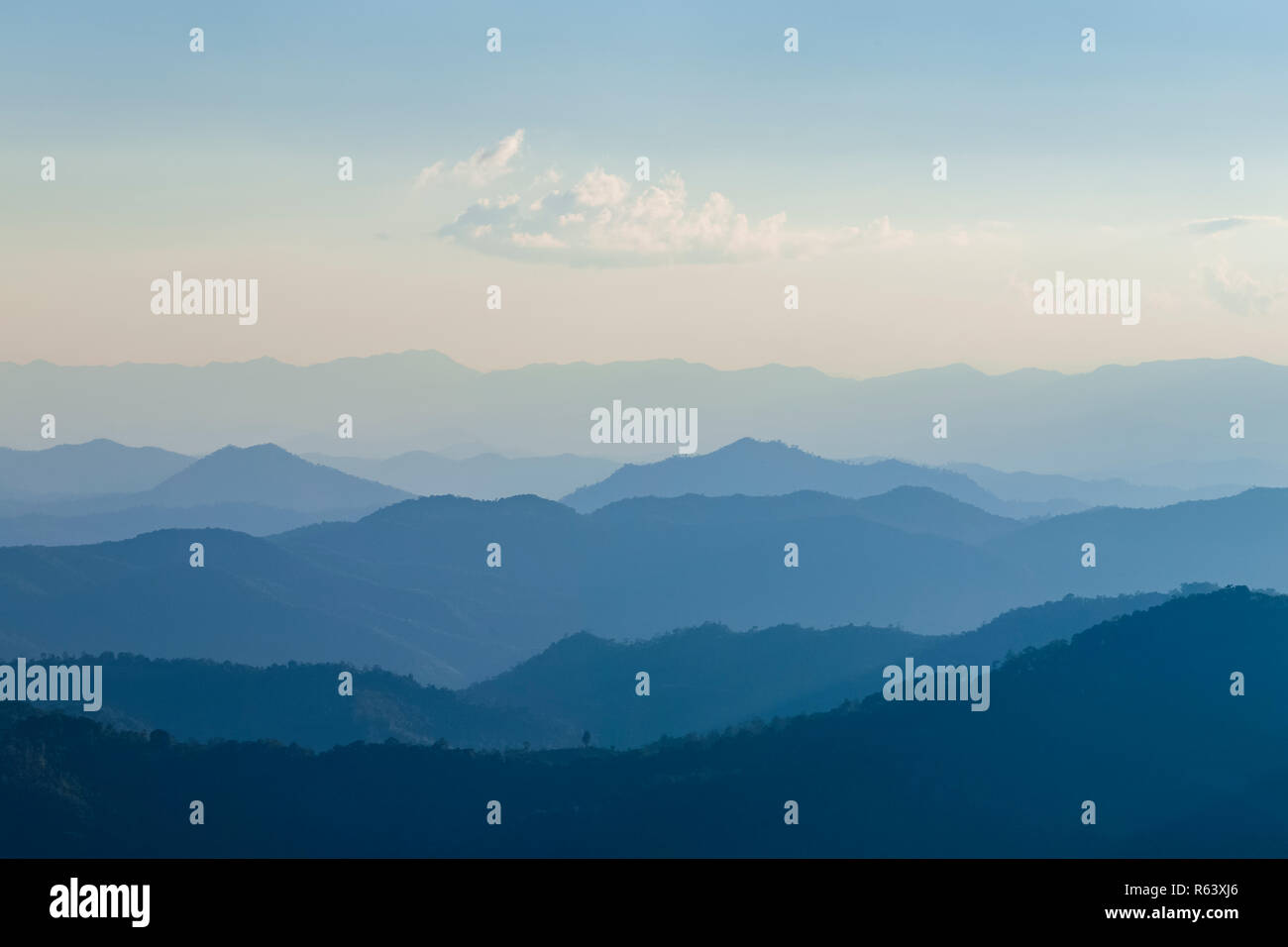 Beautiful Layer of cordillera in Thung Bua Tong Forest Park, Khum Yuam ...