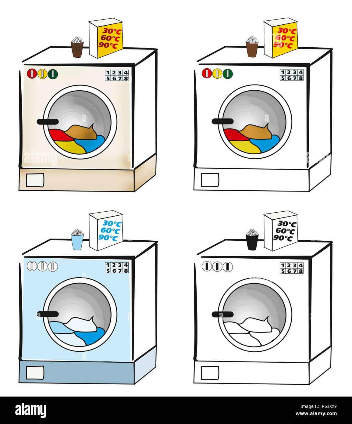 Household washing machine Cut Out Stock Images & Pictures - Alamy