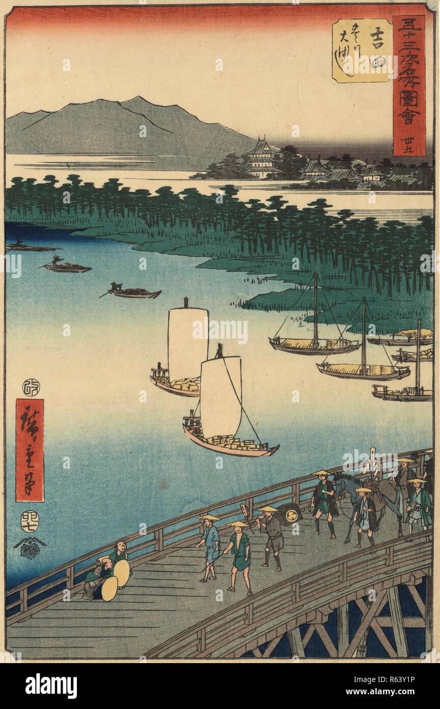 Yoshida: The Great Bridge Over the Toyo River, no. 35 from the series ...