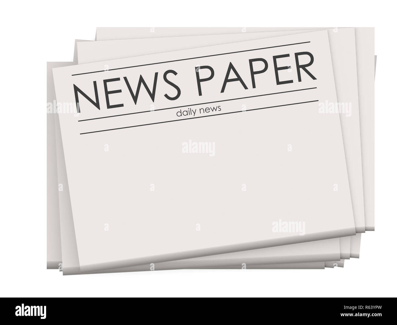 Pile of blank newspapers isolated on white background Stock Photo - Alamy