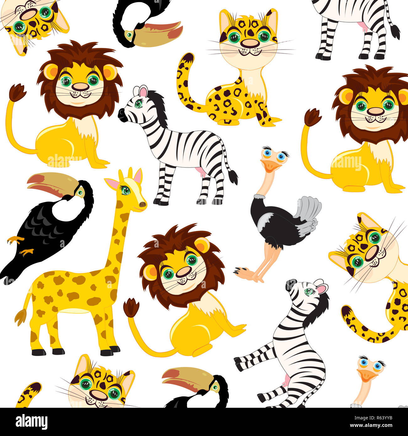 Animals of the africa pattern Stock Photo - Alamy