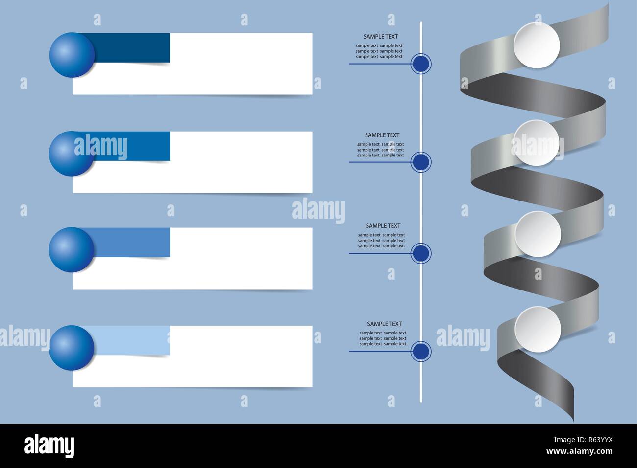 Infographic vector as a metal spiral showing the steps of the process ...