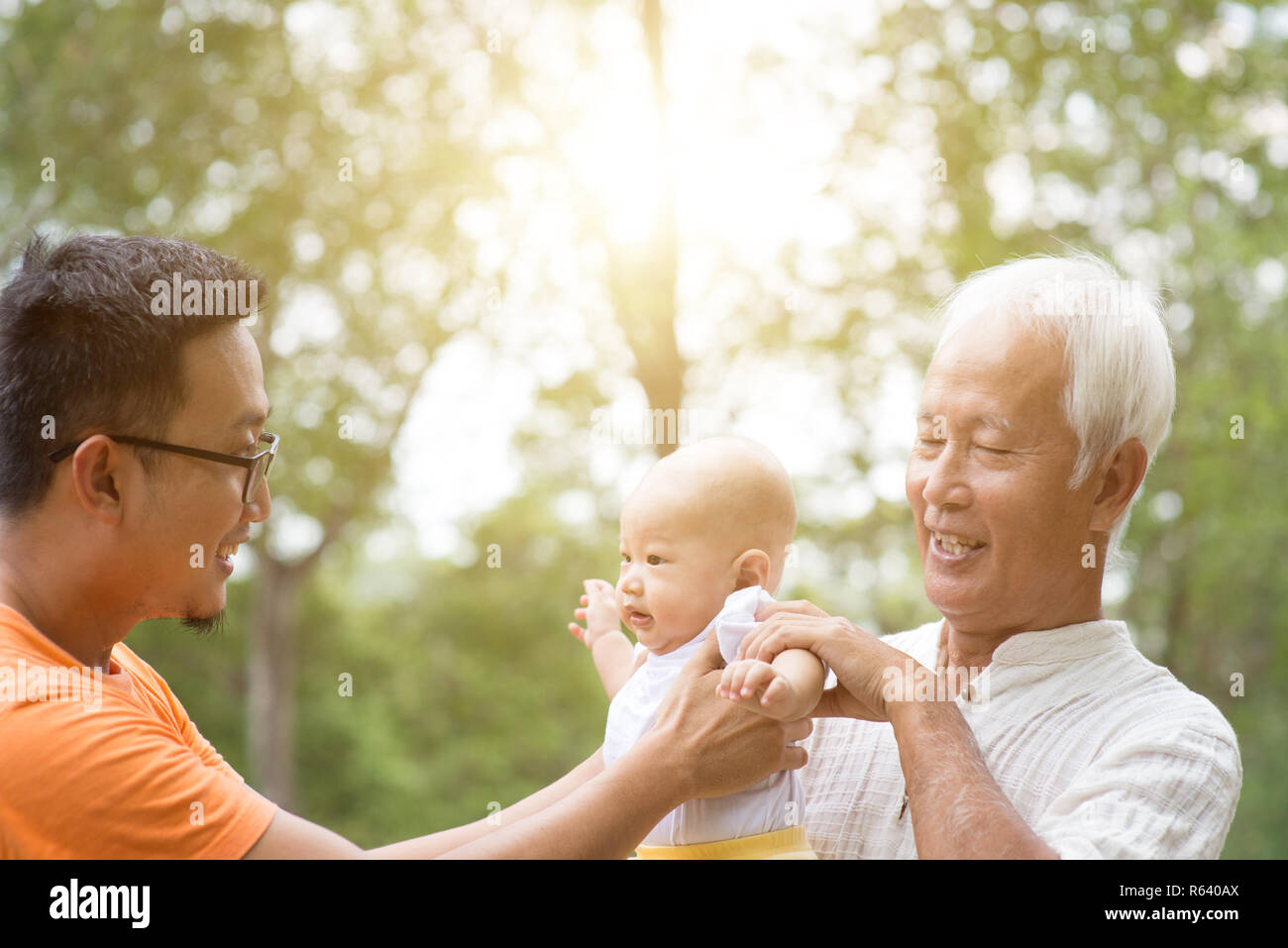 Asian three generations family Stock Photo - Alamy