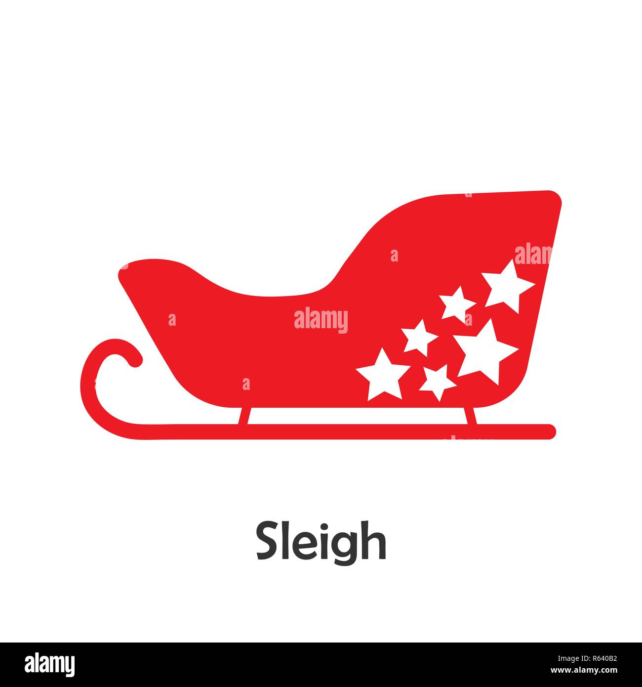 Sleigh in cartoon style, christmas card for kid, preschool activity for ...