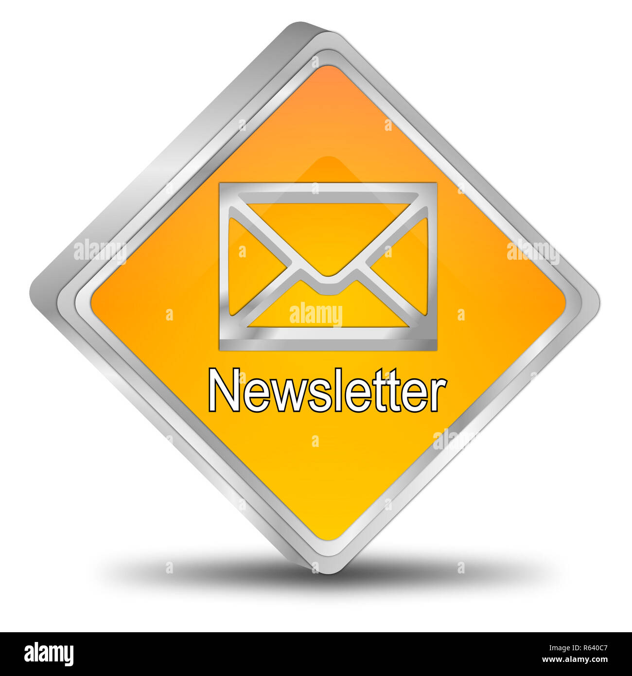 orange Newsletter Button - 3D illustration Stock Photo - Alamy