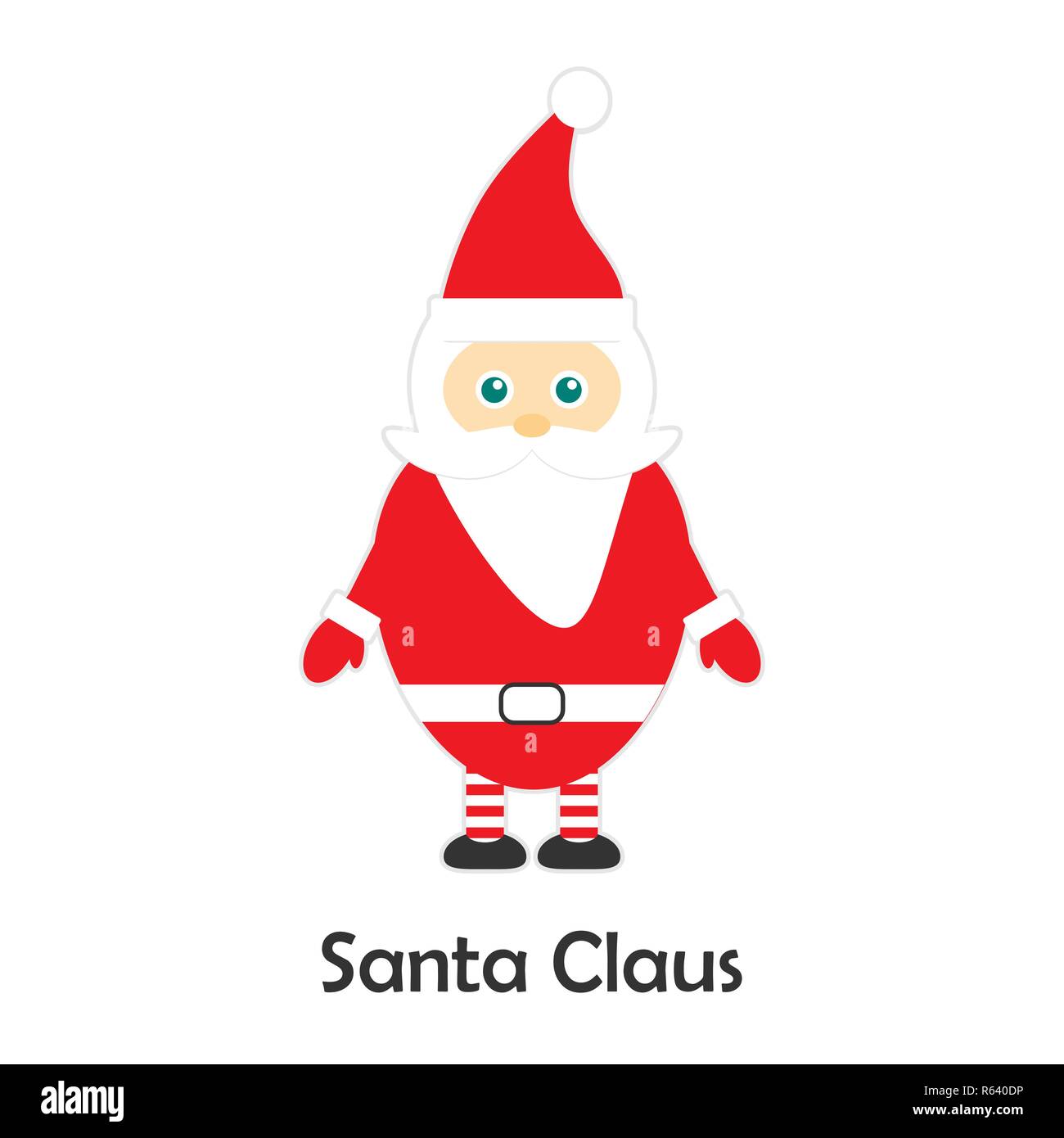 Santa Claus in cartoon style, christmas card for kid, preschool ...