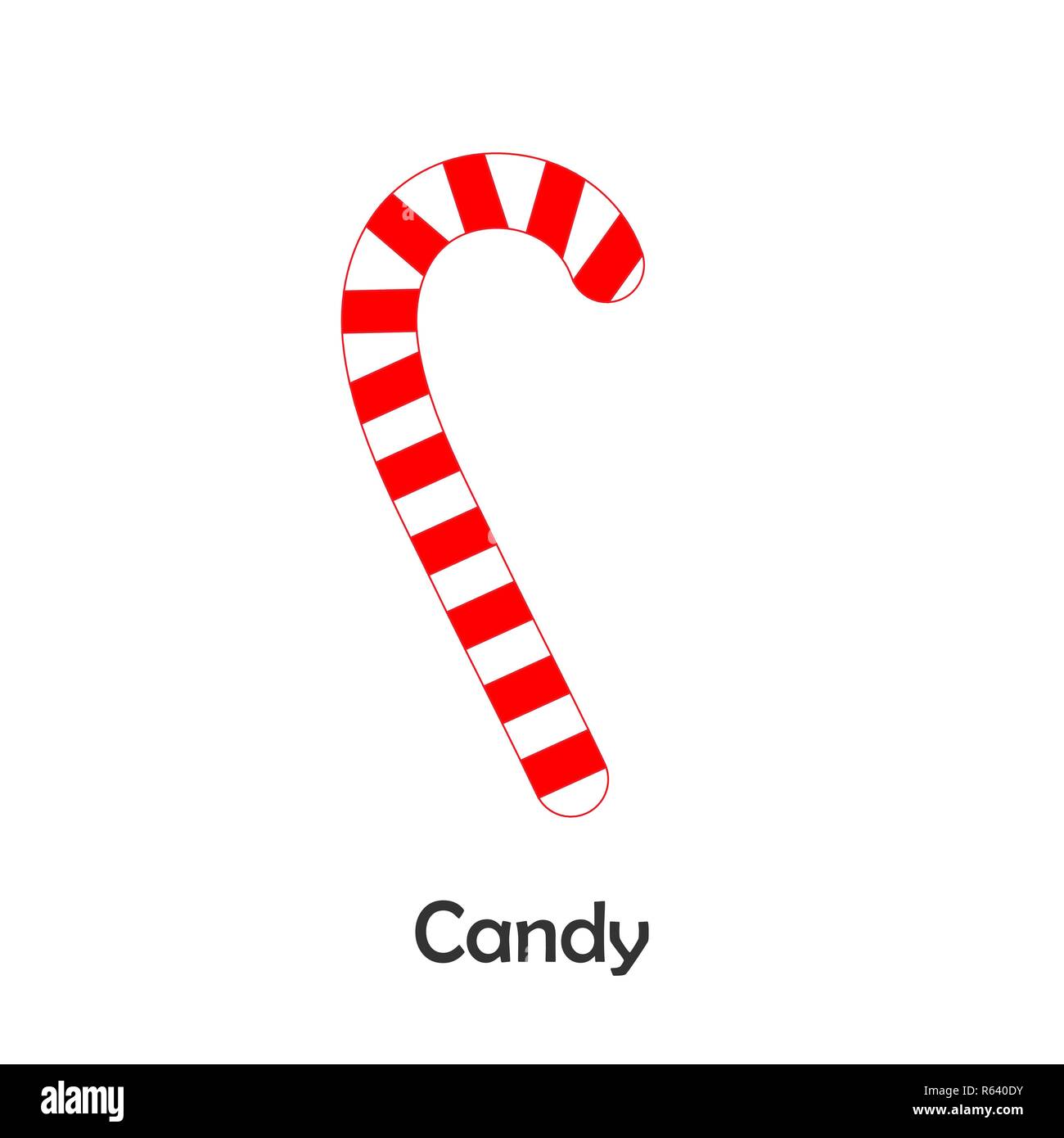 Candy in cartoon style, christmas card for kid, preschool activity for ...