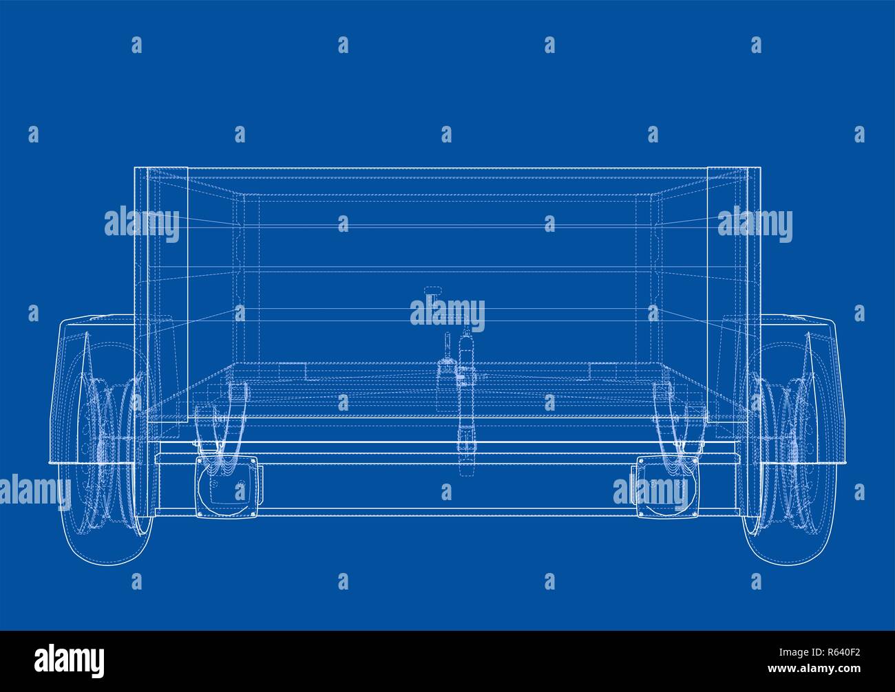 Open trailer sketch. 3d illustration Stock Photo - Alamy