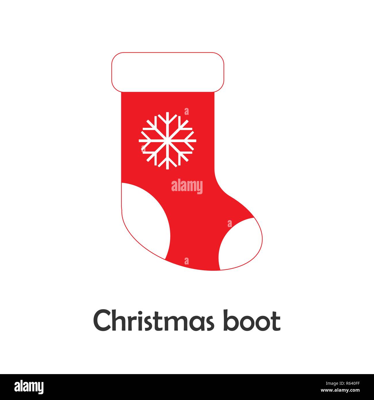 Xmas boot in cartoon style, christmas card for kid, preschool activity ...
