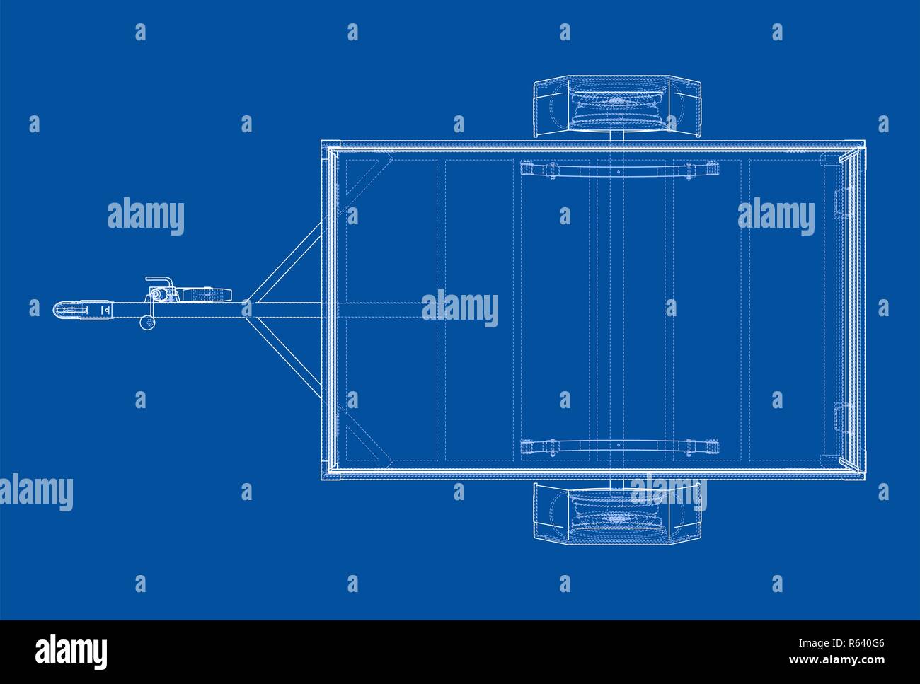 Open trailer sketch. 3d illustration Stock Photo - Alamy