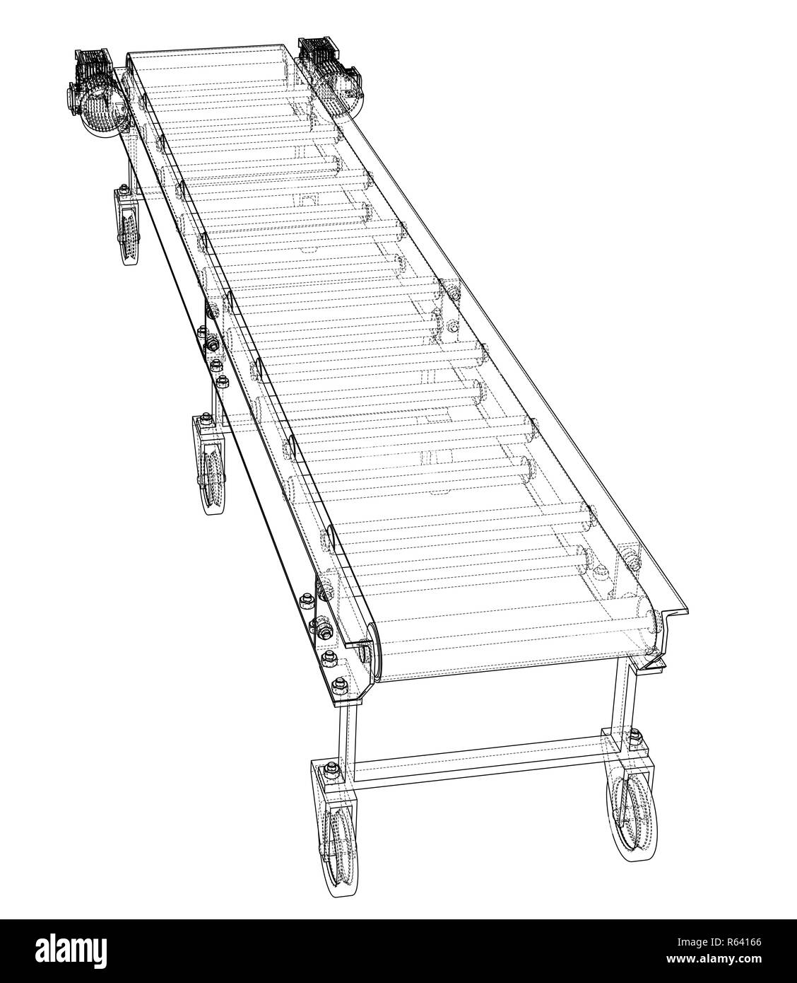 Automated conveyor belt system packaging Black and White Stock Photos ...