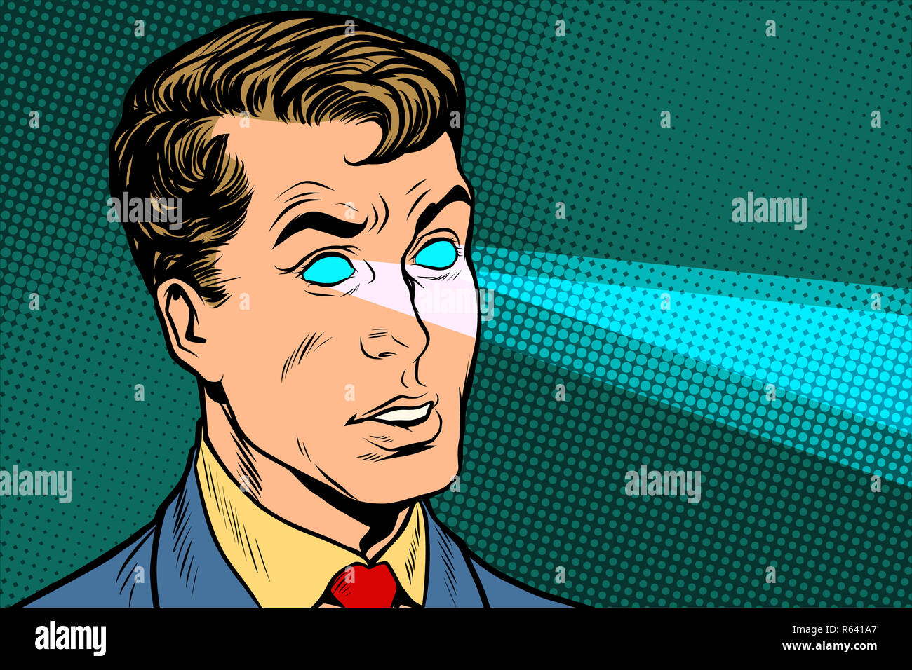 Man x-ray eyes, scanning Stock Photo - Alamy