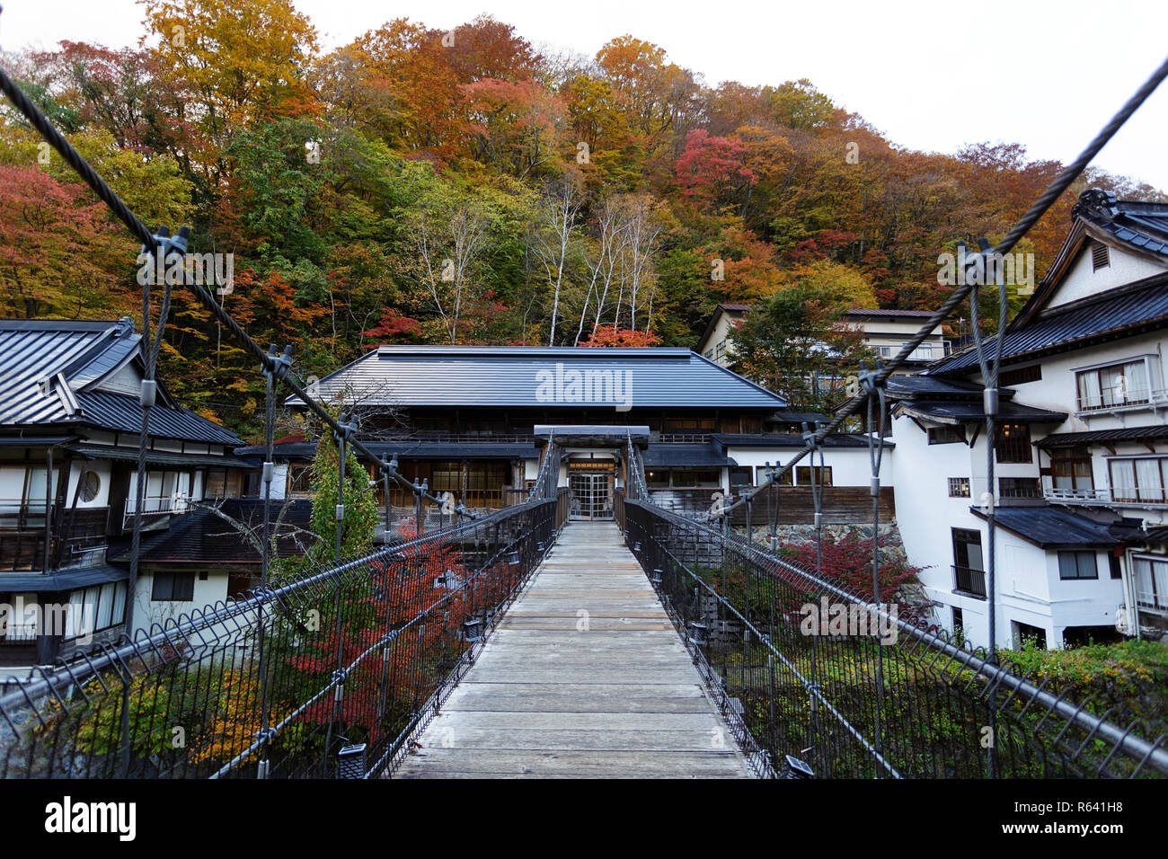 Takaragawa Onsen, outdoor hot springs along Takaragawa river, Japan ...