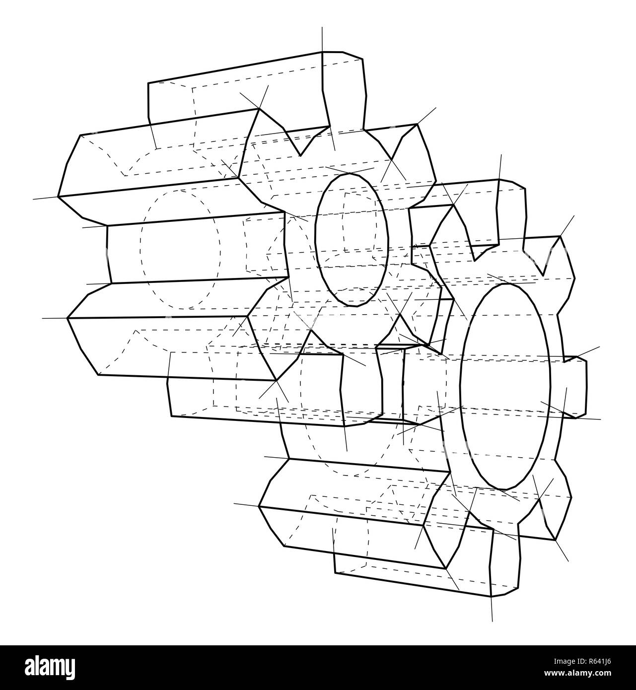3D gear wheel. 3d illustration Stock Photo - Alamy