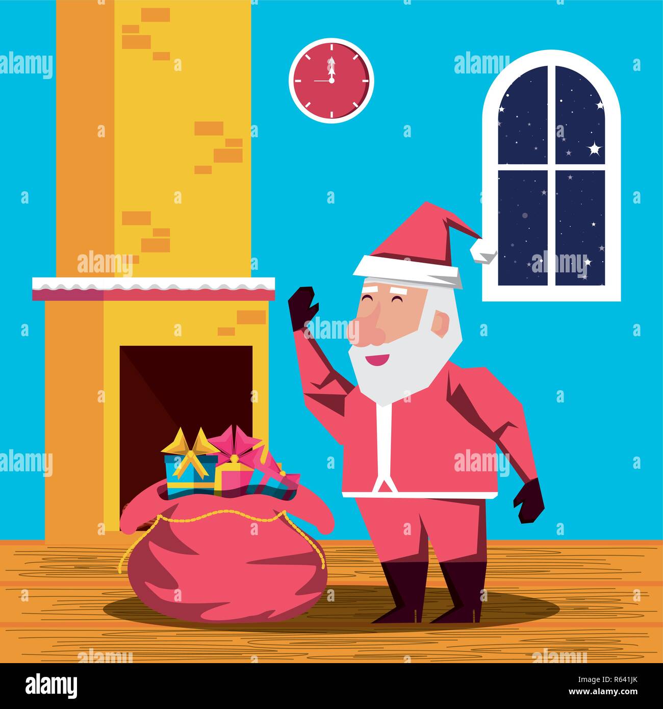 christmas gifts inside of house vector illustration design Stock Vector ...