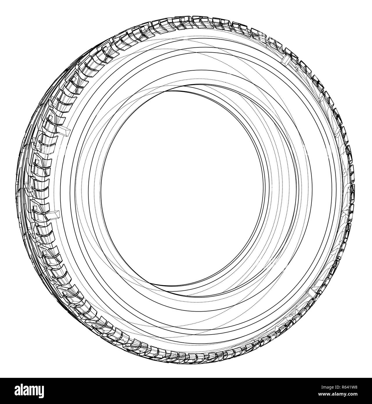 Car tire concept. 3d illustration Stock Photo - Alamy