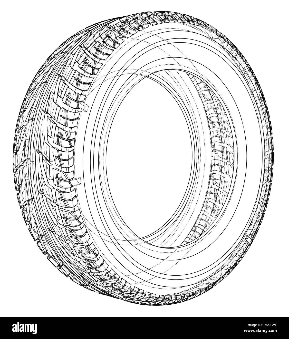 Car tire concept. 3d illustration Stock Photo - Alamy