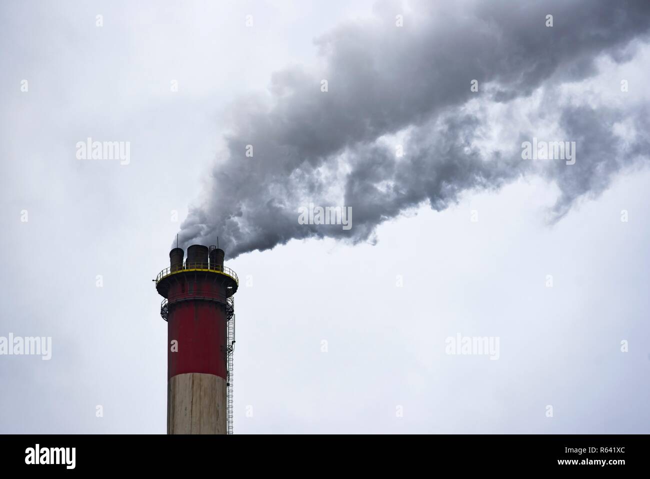 Smoky chimney factory polluting the environment and the air Stock Photo ...