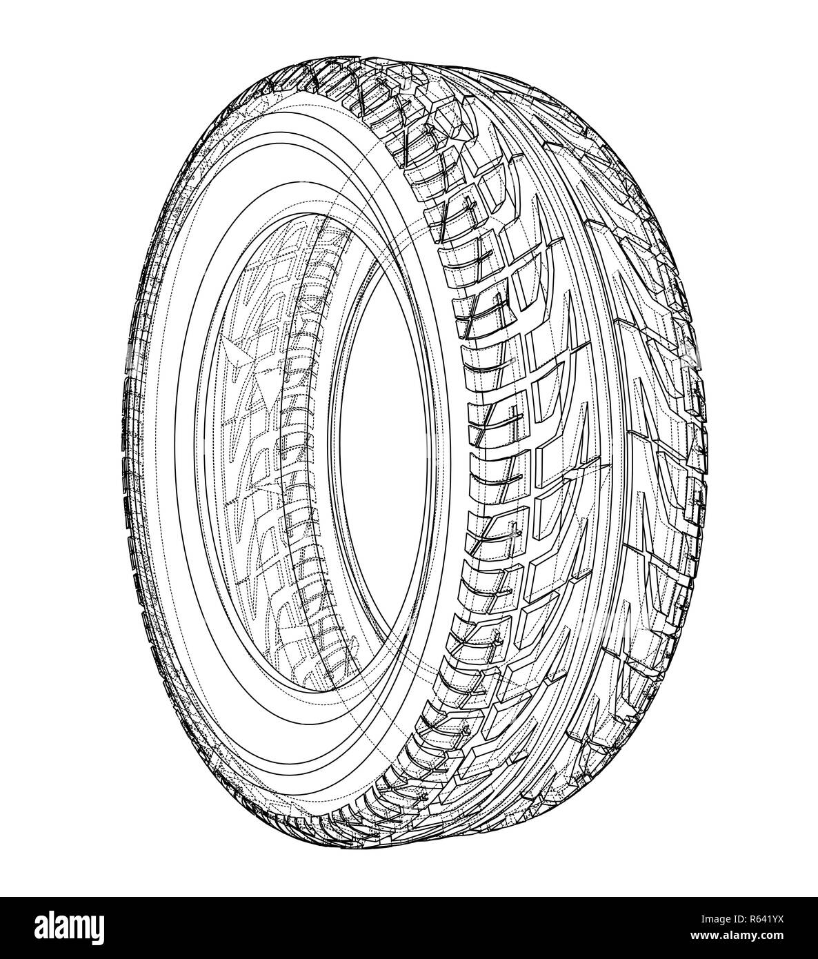 Car tire concept. 3d illustration Stock Photo - Alamy