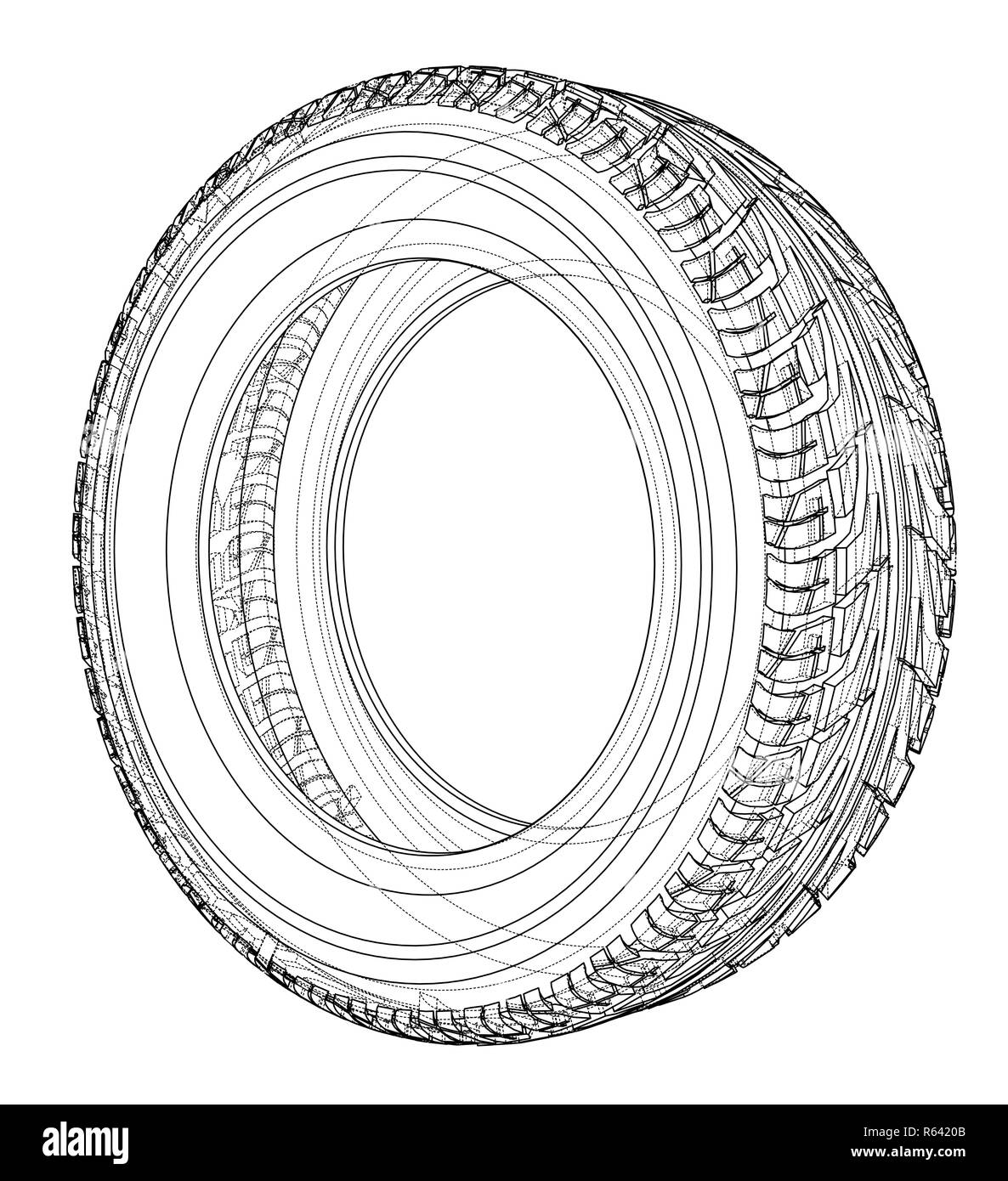 Car tire concept. 3d illustration Stock Photo - Alamy