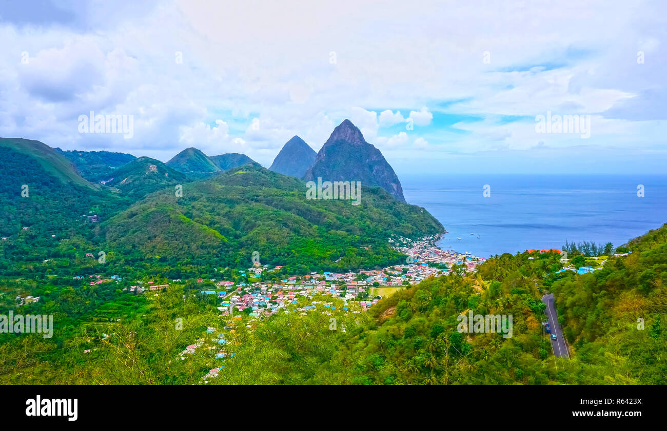 Beautiful Saint Lucia, Caribbean Islands Stock Photo - Alamy