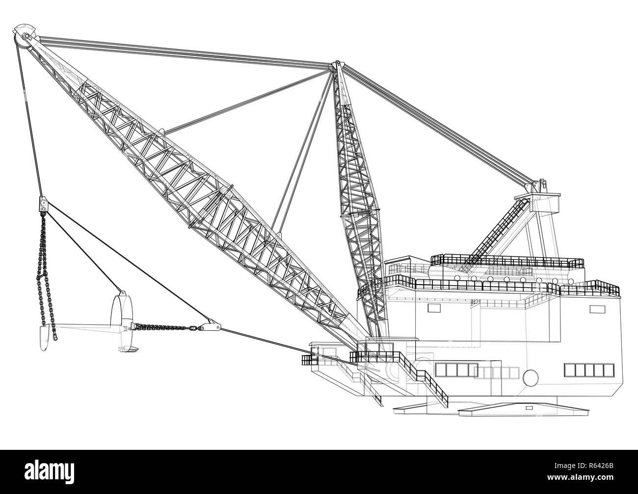 Dragline walking excavator Stock Photo - Alamy