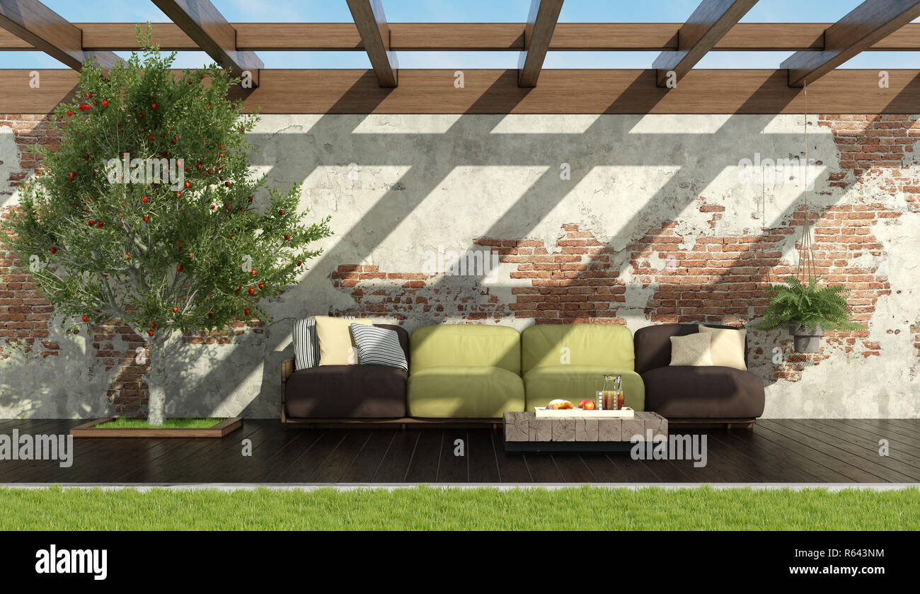 Relax in a retro garden Stock Photo - Alamy