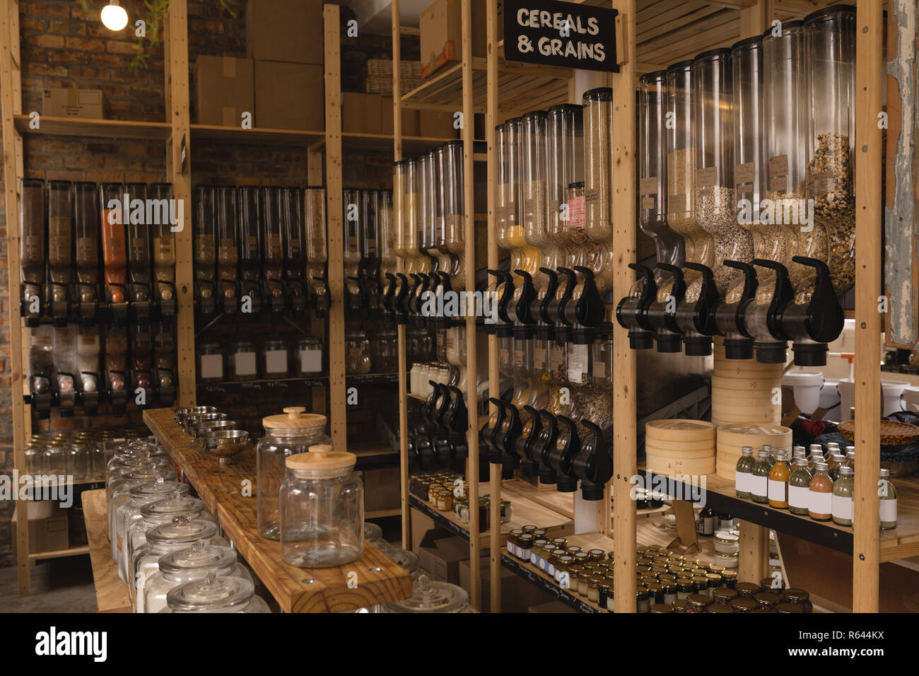 Cereals and grains section in supermarket Stock Photo - Alamy