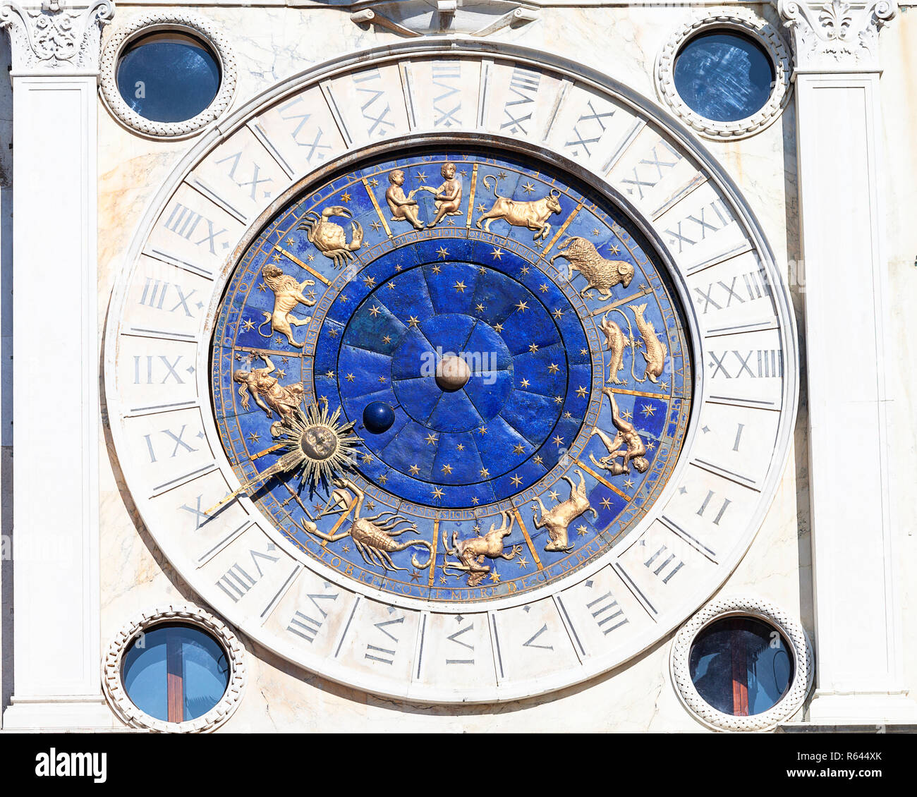St Mark's Clock tower on Piazza San Marco, clock face, Venice, Italy ...