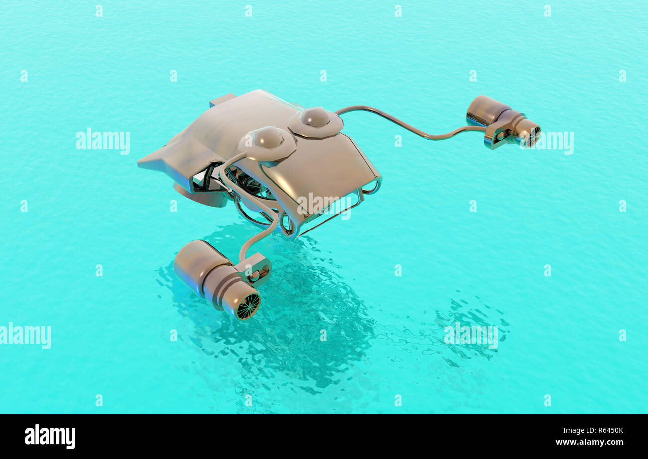 float glider with jet engines above the water Stock Photo - Alamy
