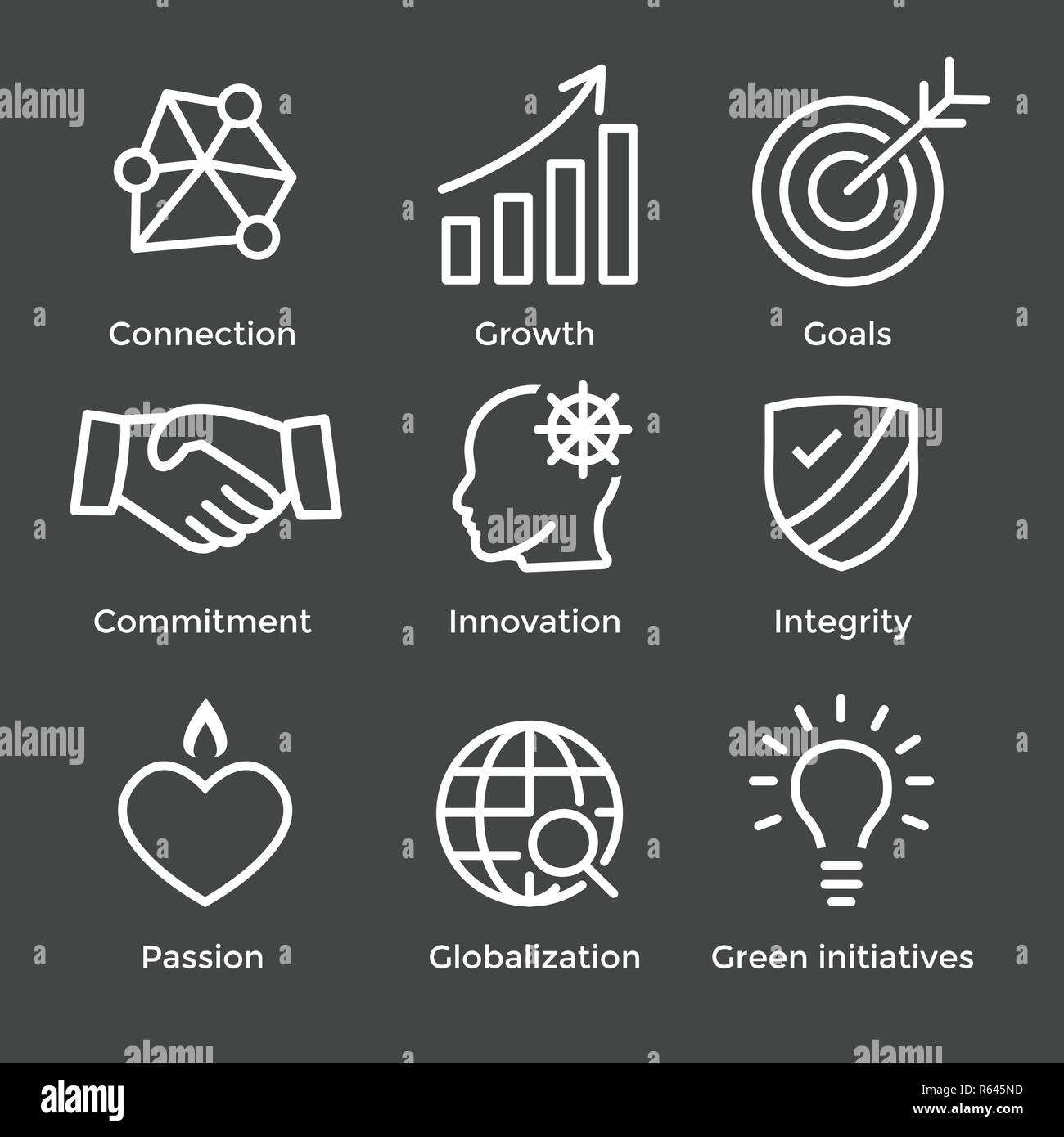 Core Values Outline or Line Icon Conveying Integrity & Purpose Stock Vector Image & Art - Alamy