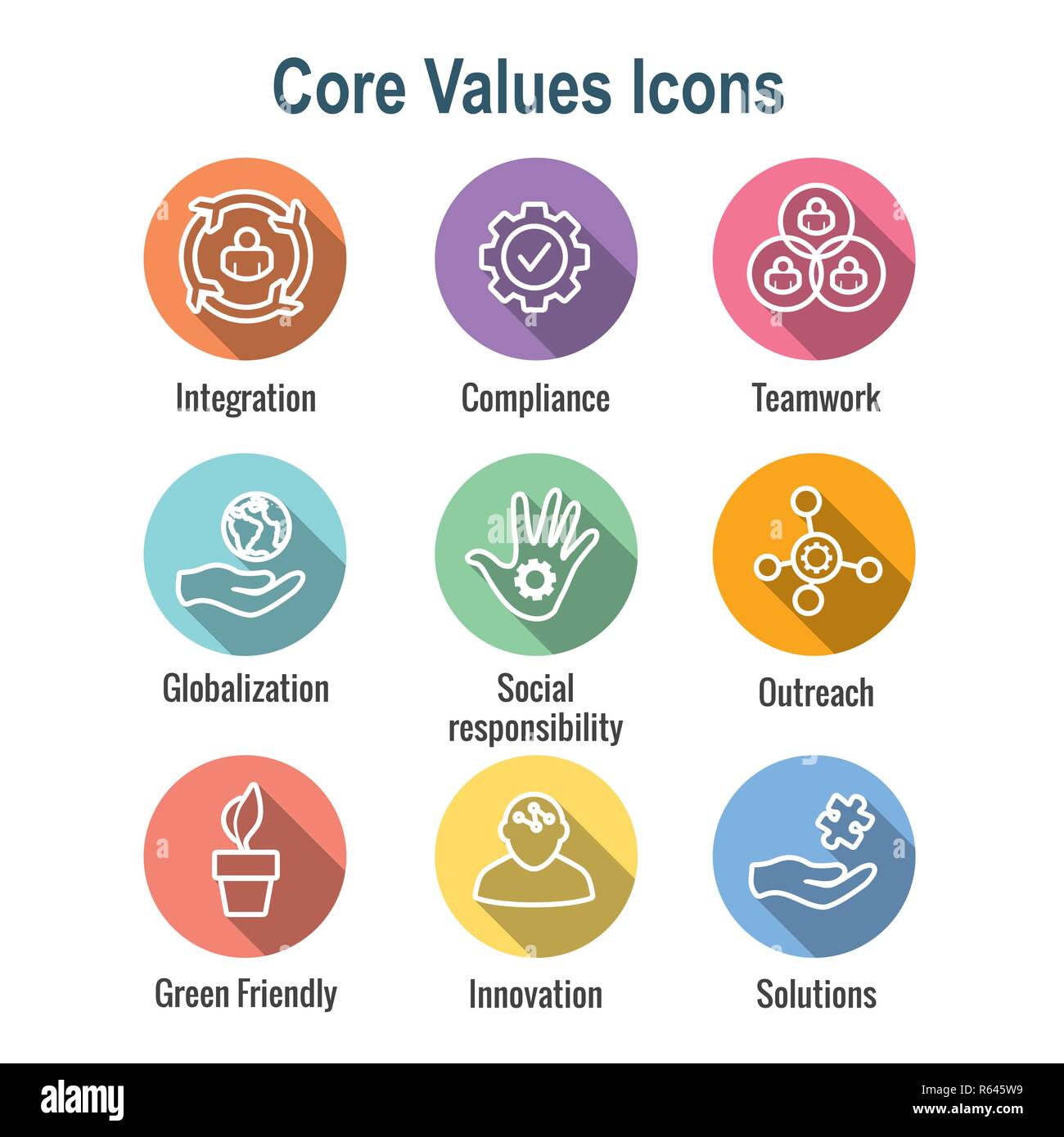 Core Values Outline or Line Icon Conveying Integrity & Purpose Stock ...