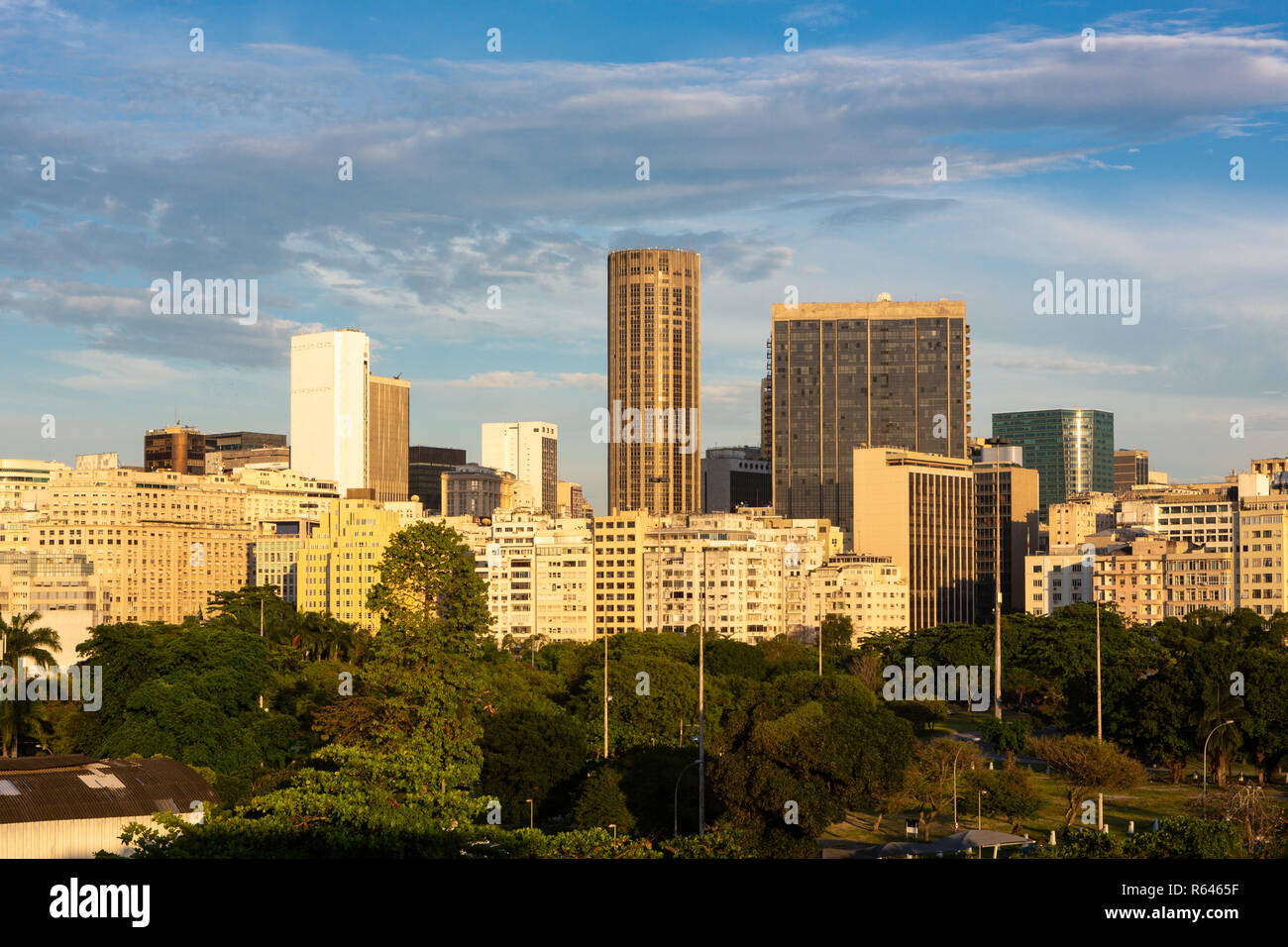 Beautiful panoramic view of the buildings of downtown Rio de Janeiro ...