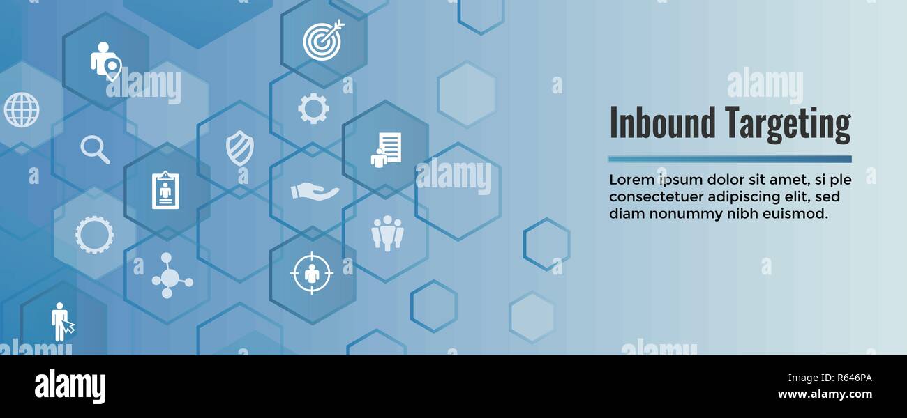 Digital Inbound Marketing & Targeting Web Banner with Vector Icon Set ...
