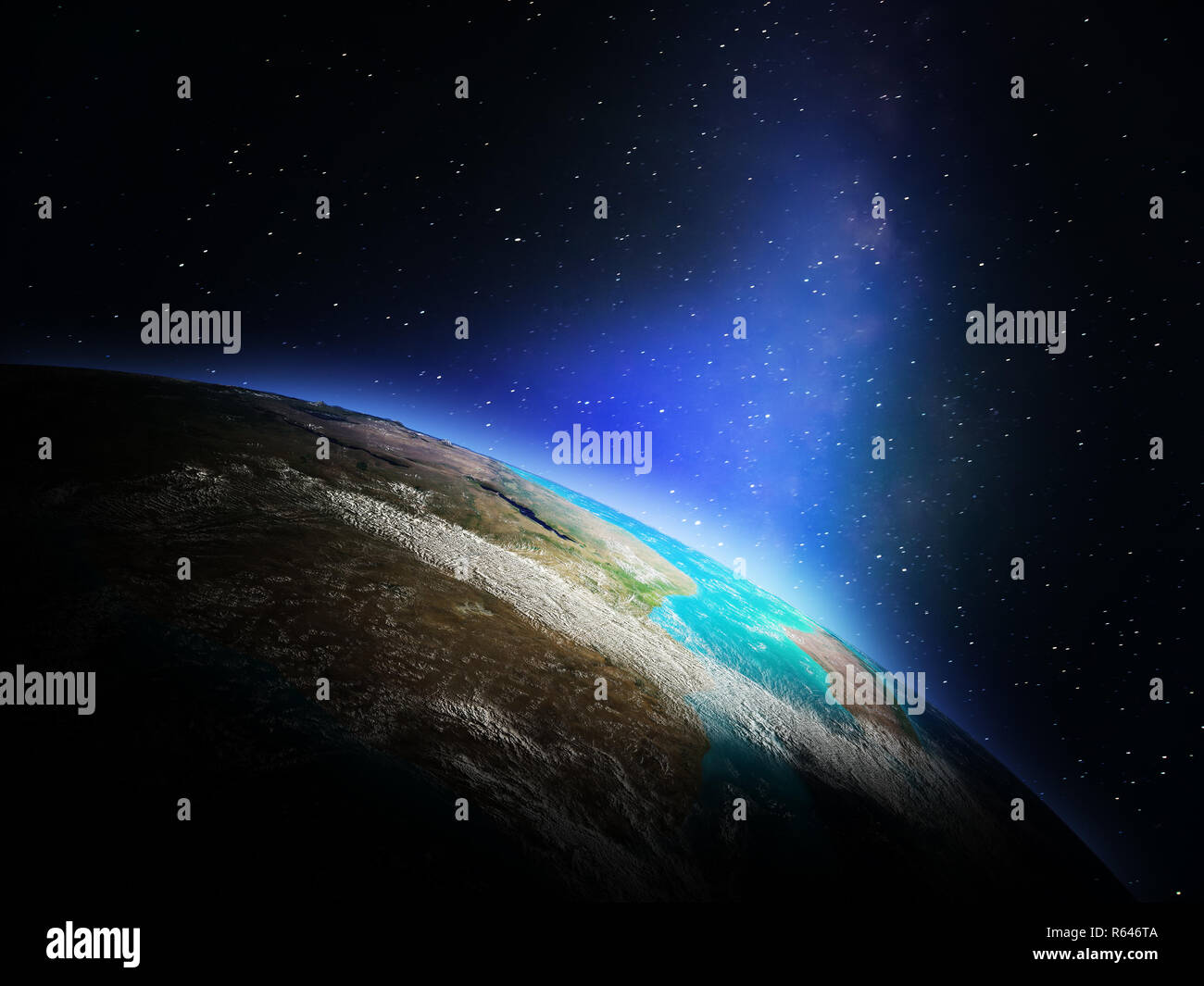 Planet Earth from space 3d rendering Stock Photo - Alamy