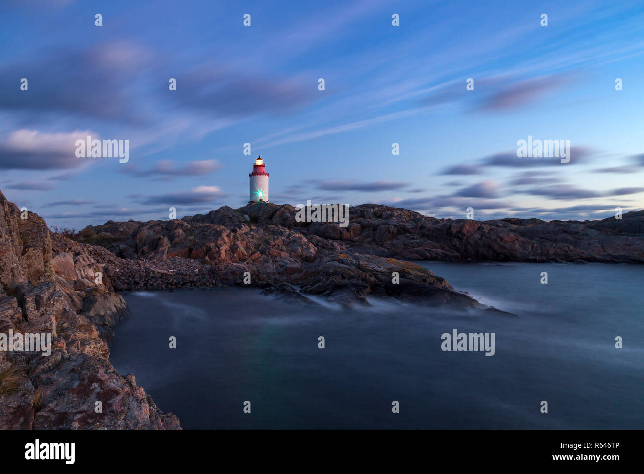 The iconic lighthouse Landsort in the Stockholm archipelago Stock Photo ...