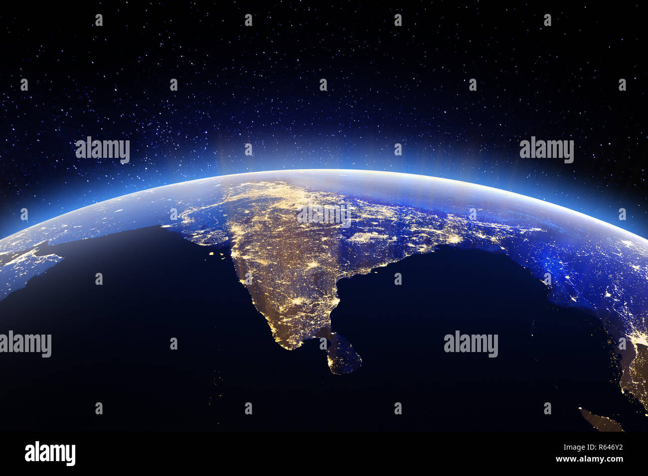 India map from space hi-res stock photography and images - Alamy
