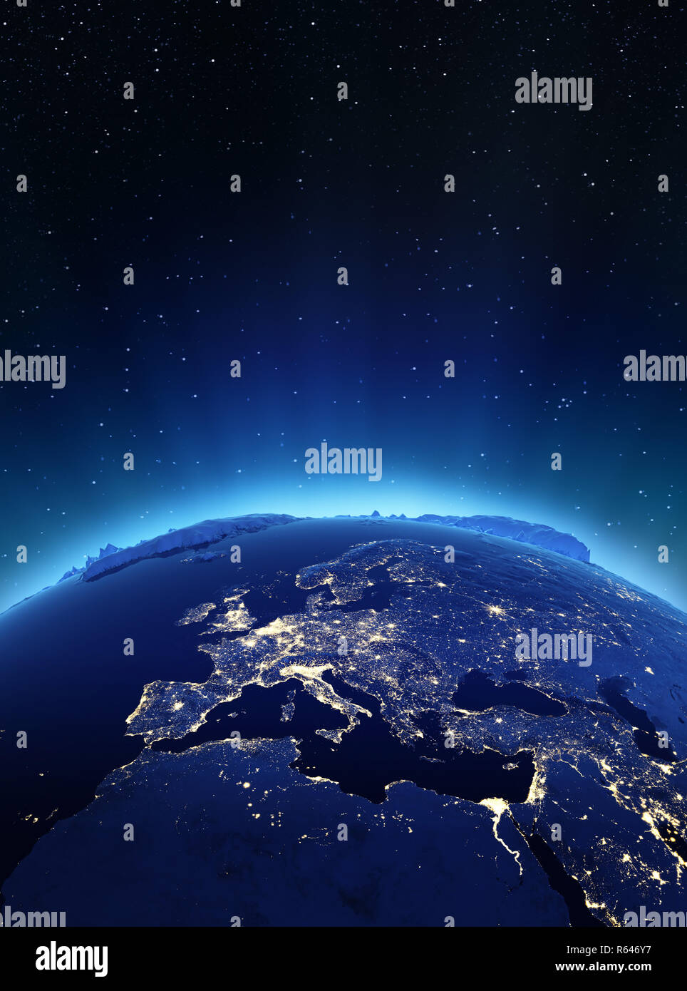 Map of europe at night lights hi-res stock photography and images - Alamy