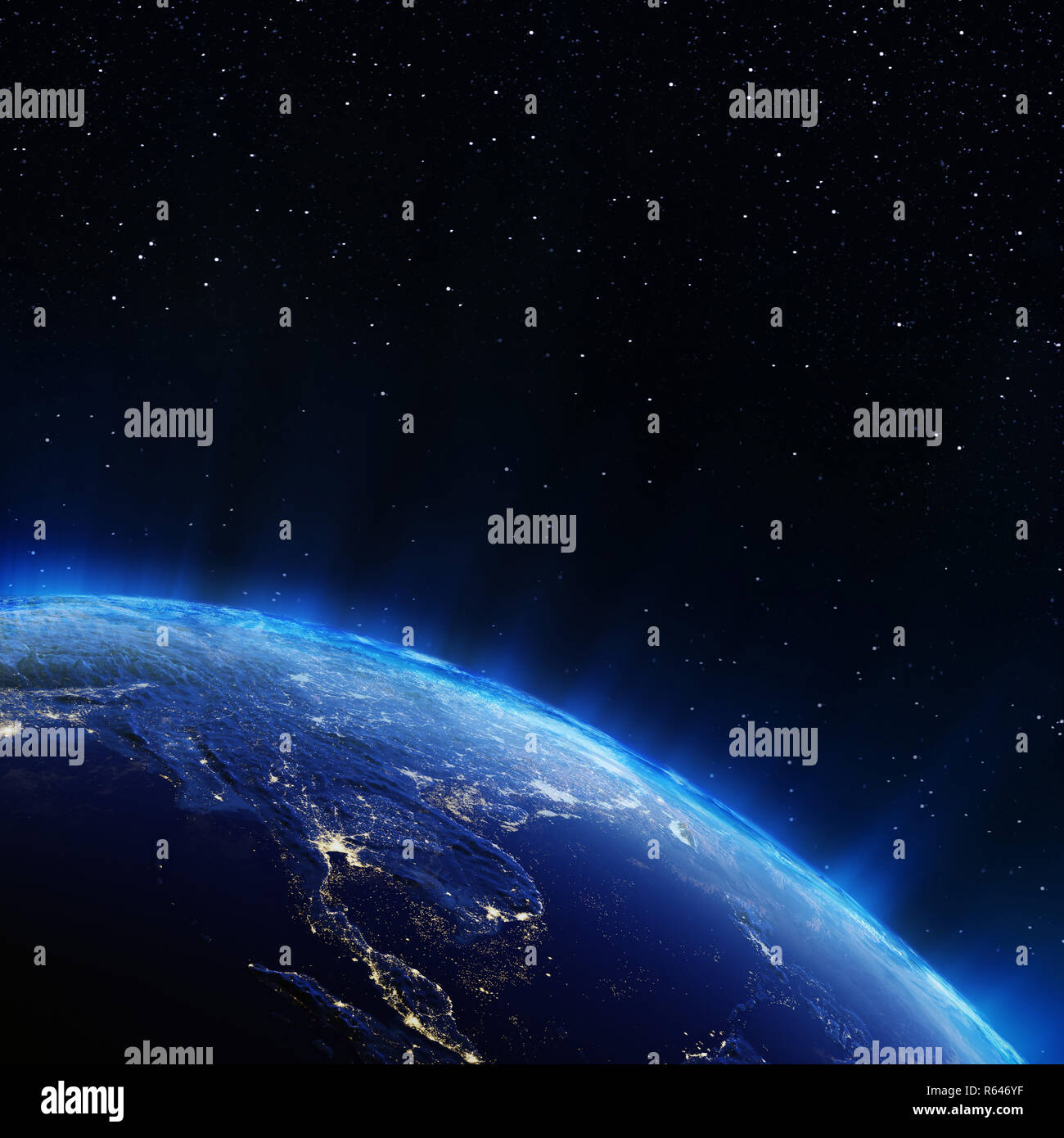 Night globe city light map asia east hi-res stock photography and ...