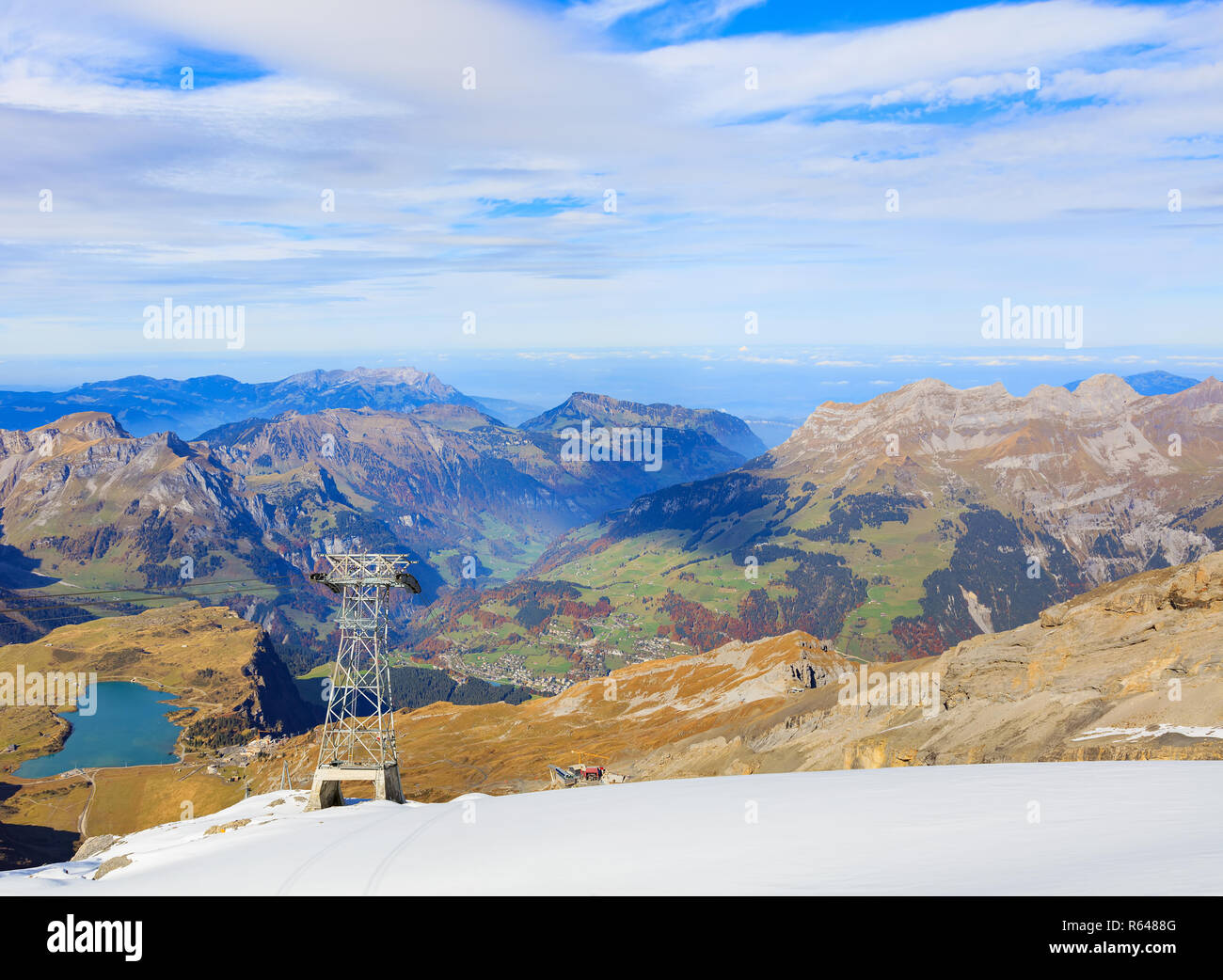 View from Mt. Titlis in Switzerland at the middle of October Stock ...