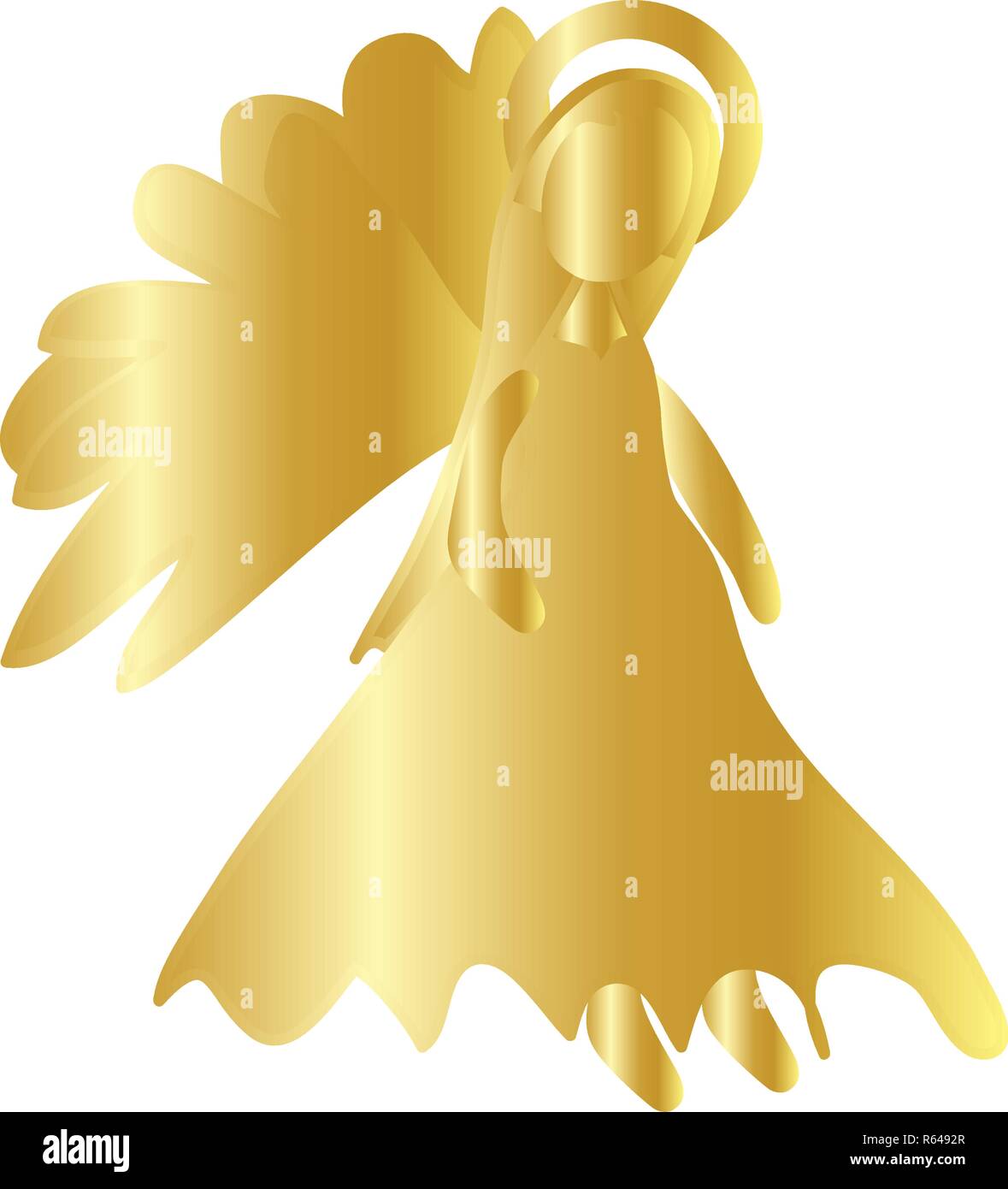 Christmas Angel Gold Icon Symbol Design. Vector Christmas illustration ...