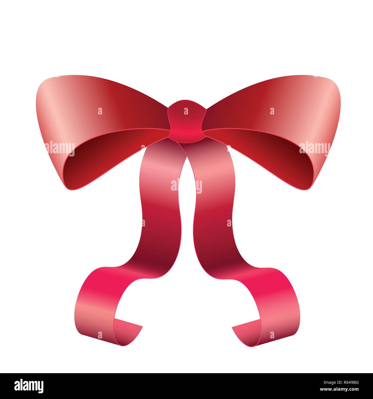 Illustration of cartoon red ribbons with bow, isolated on white ...