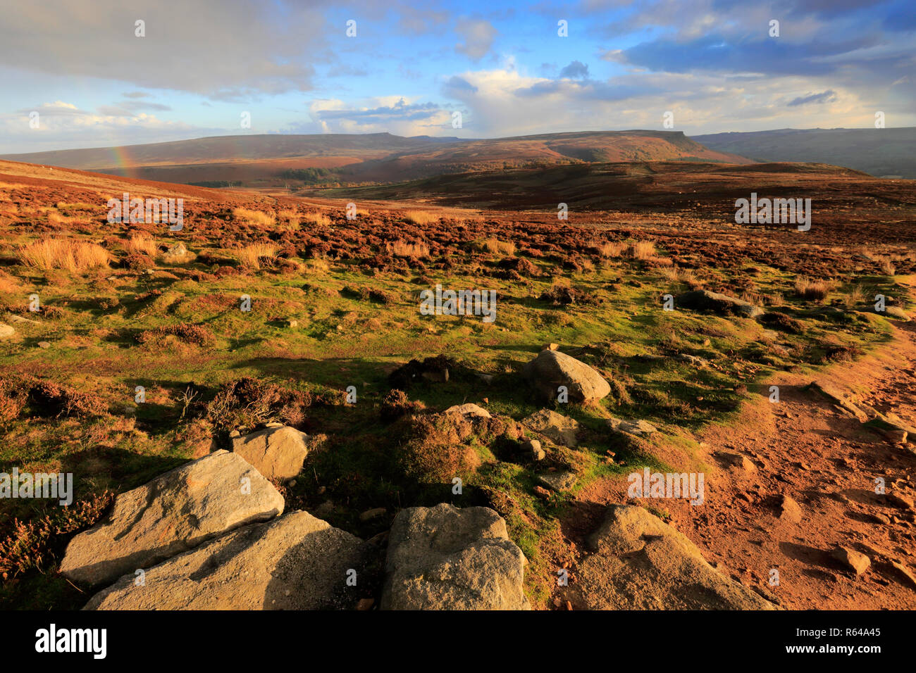 Sunset over the Derwent Moors, Upper Derwent Valley, Peak District ...