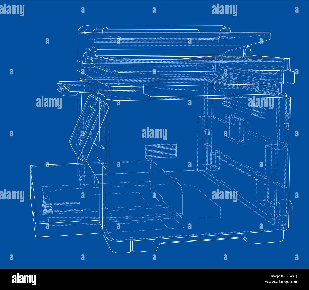 Printer concept. 3d illustration Stock Photo - Alamy