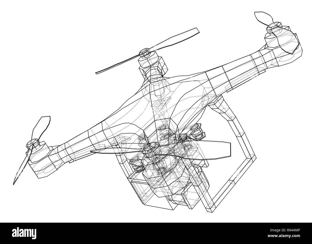 Drone concept. 3d illustration Stock Photo - Alamy