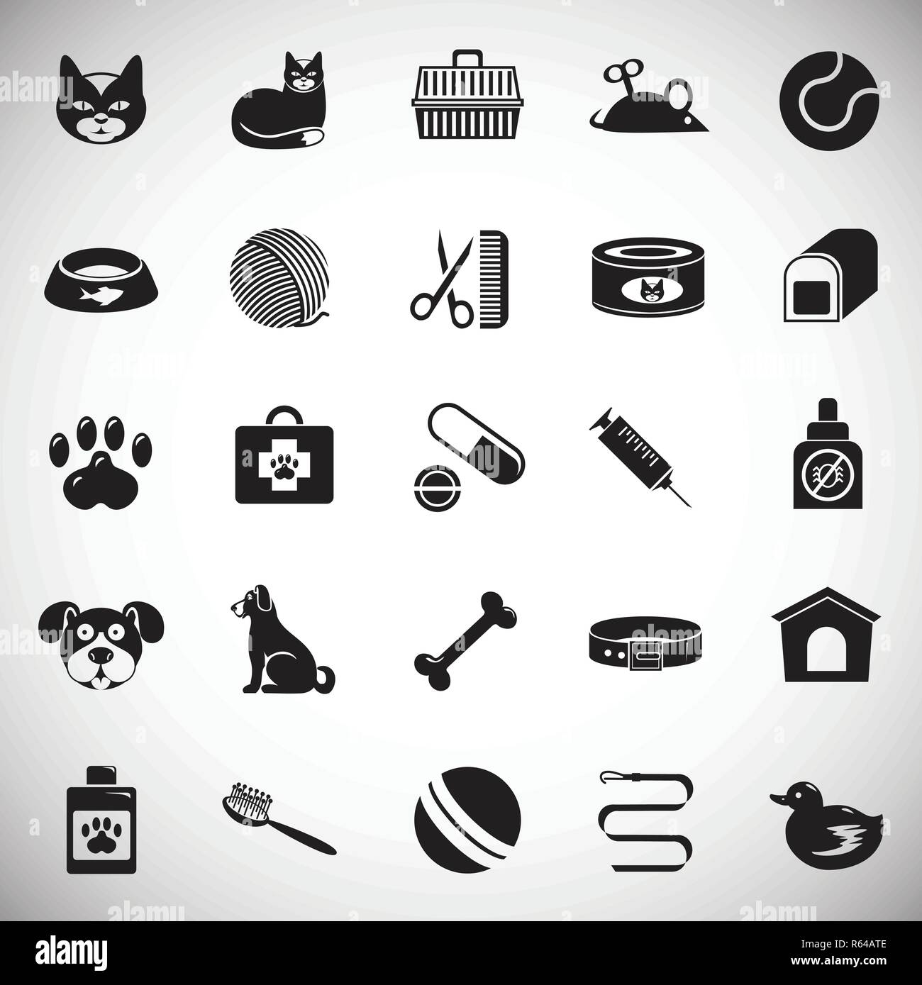 Pet icons set on white background for graphic and web design, Modern ...