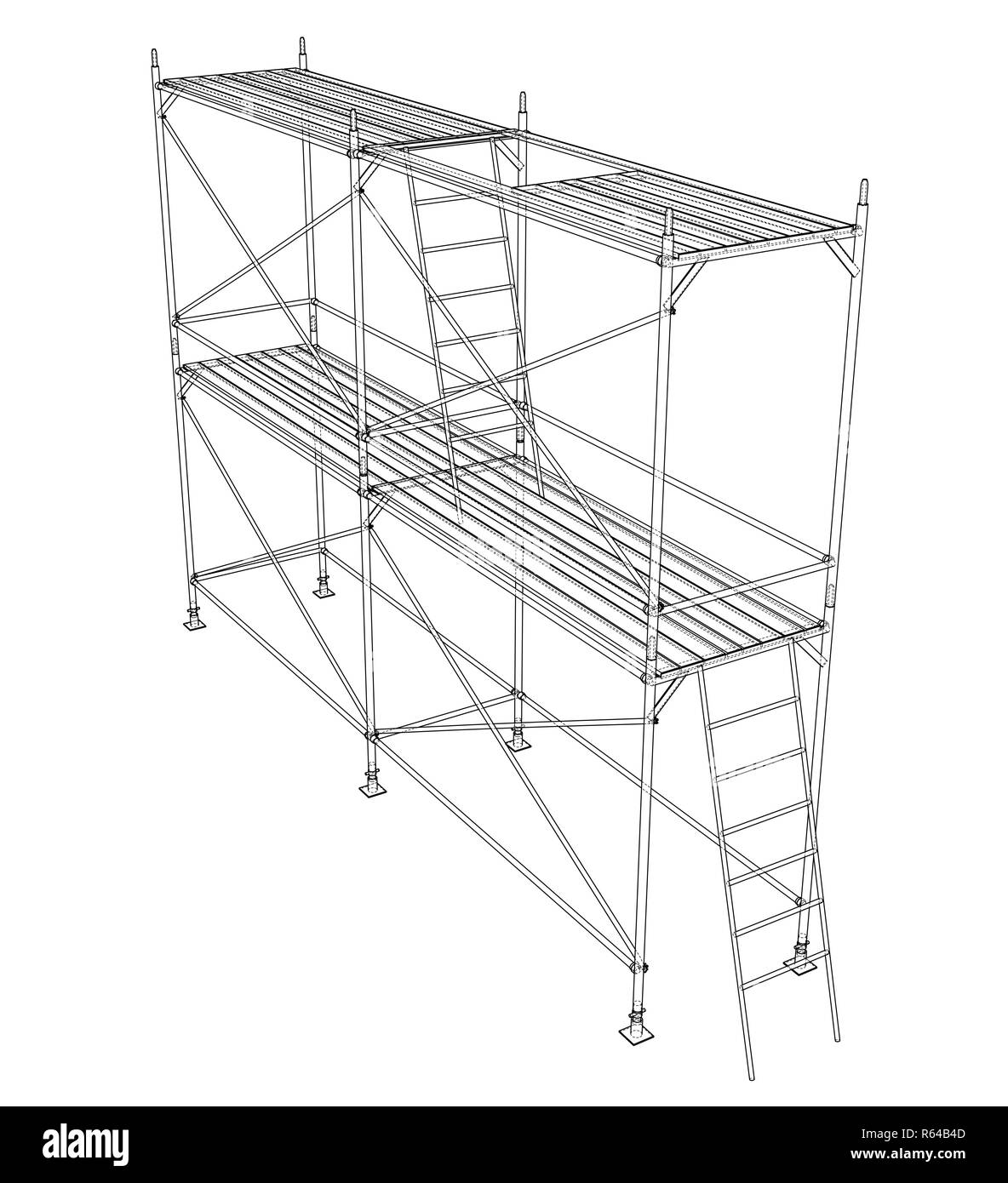 3D outline scaffold. 3d illustration Stock Photo - Alamy